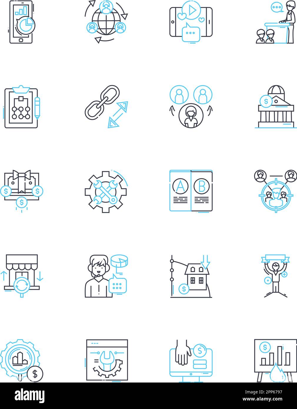 Free market linear icons set. Competition, Incentives, Profit, Consumer ...