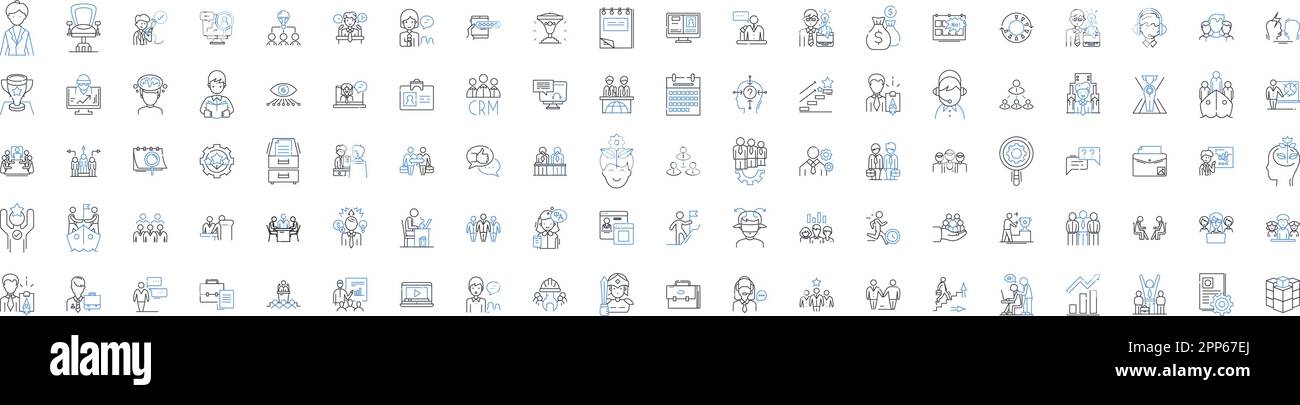 Client relations line icons collection. Trust, Communication, Loyalty ...
