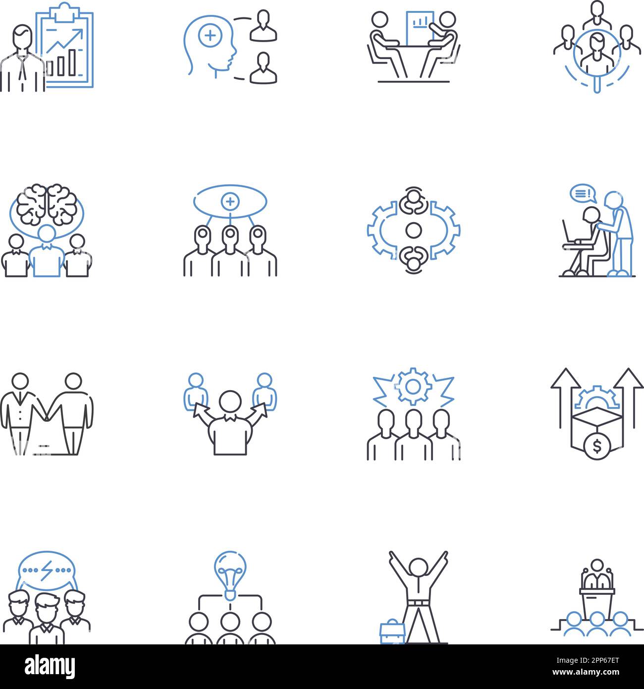 Business function line icons collection. Marketing, Sales, Finance ...