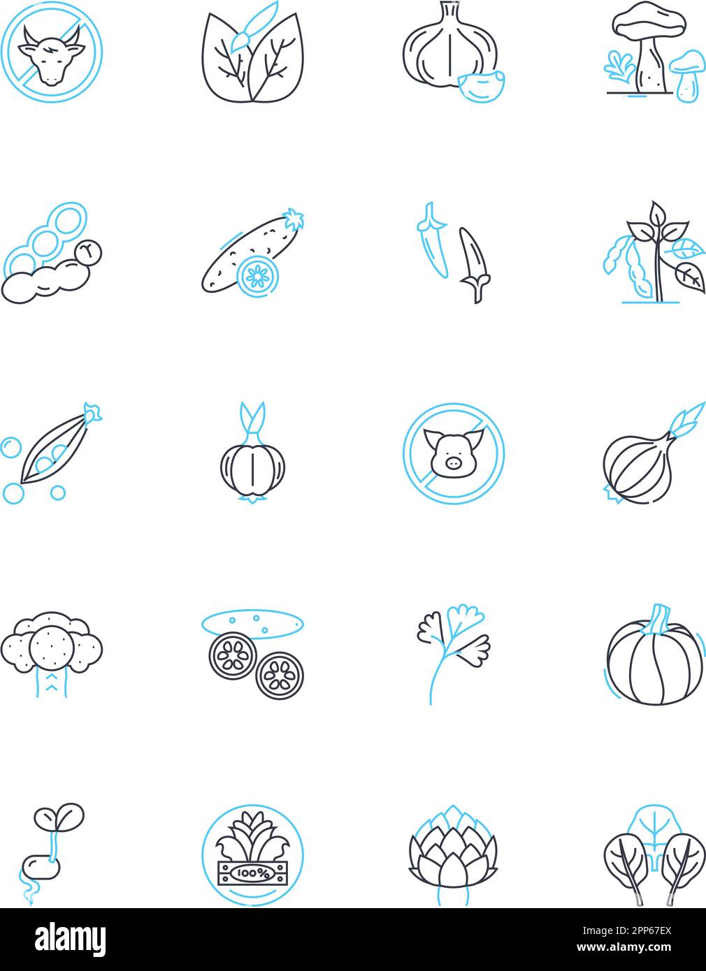 Fiber-rich diet linear icons set. Fibrous, Nutritious, Healthy ...