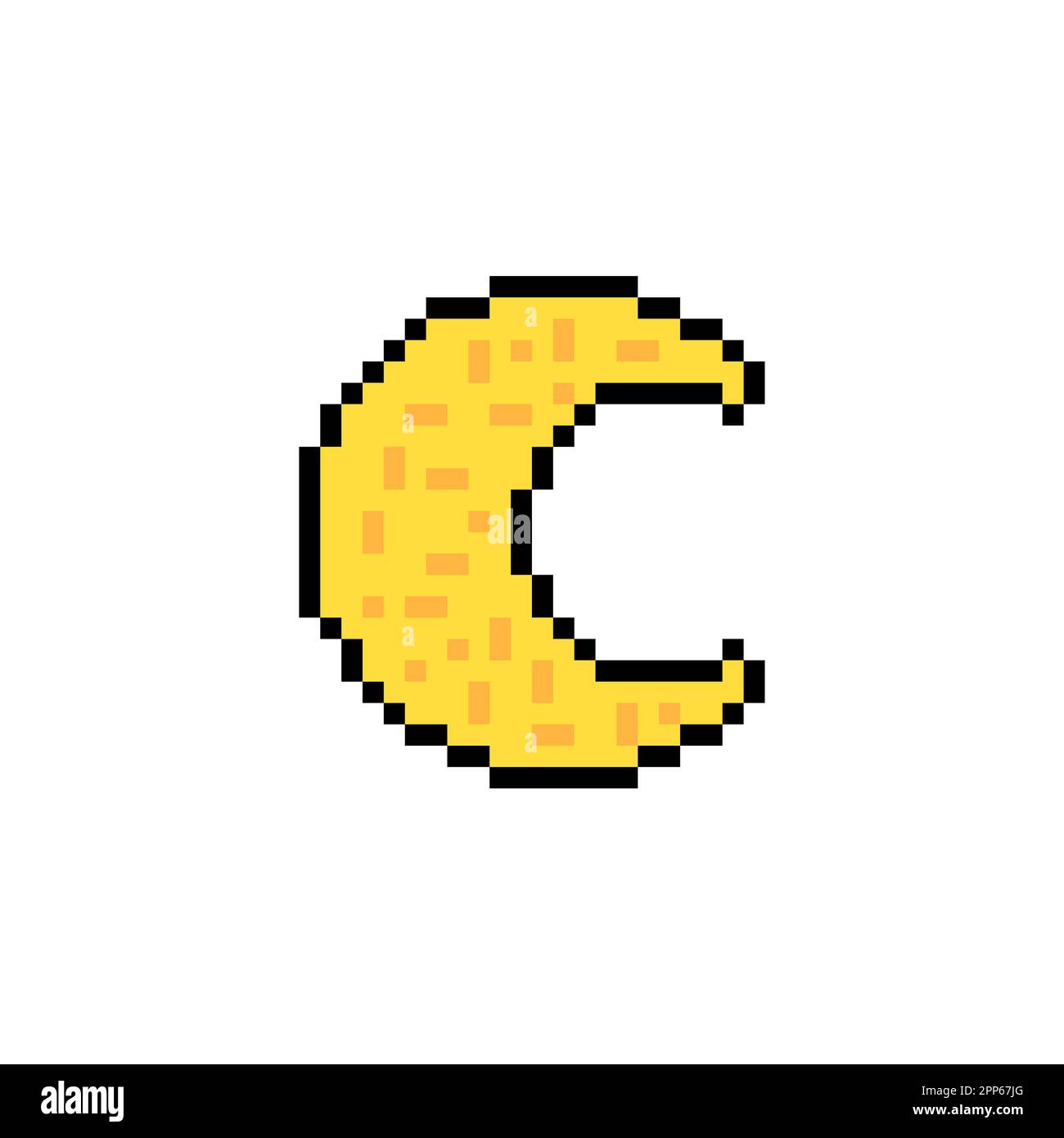Moon Pixel Art Isolated 8 Bit Pixelated Vector Illustration Stock Vector Image And Art Alamy
