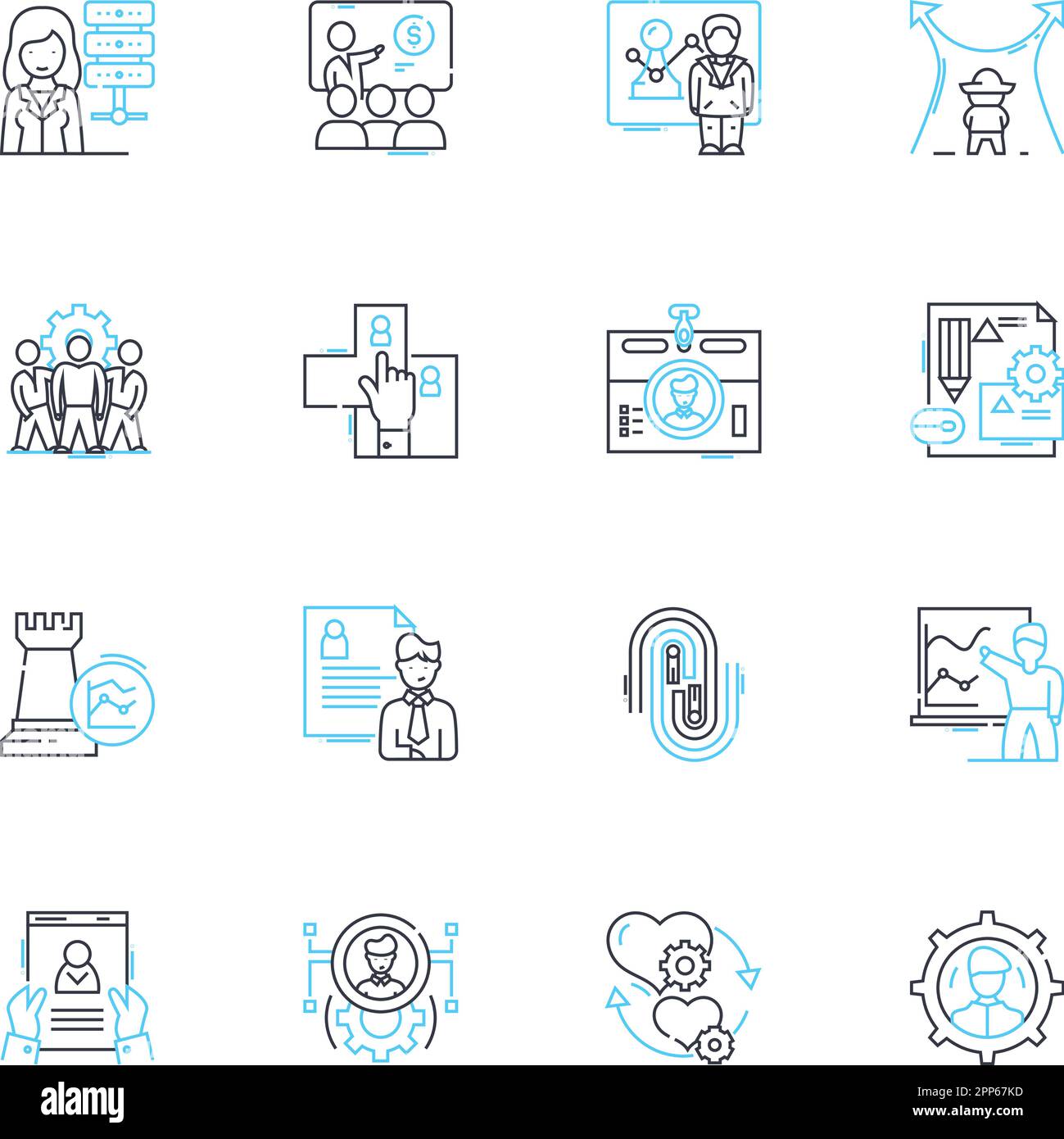 Social acumen linear icons set. Empathy, Listening, Diplomacy ...