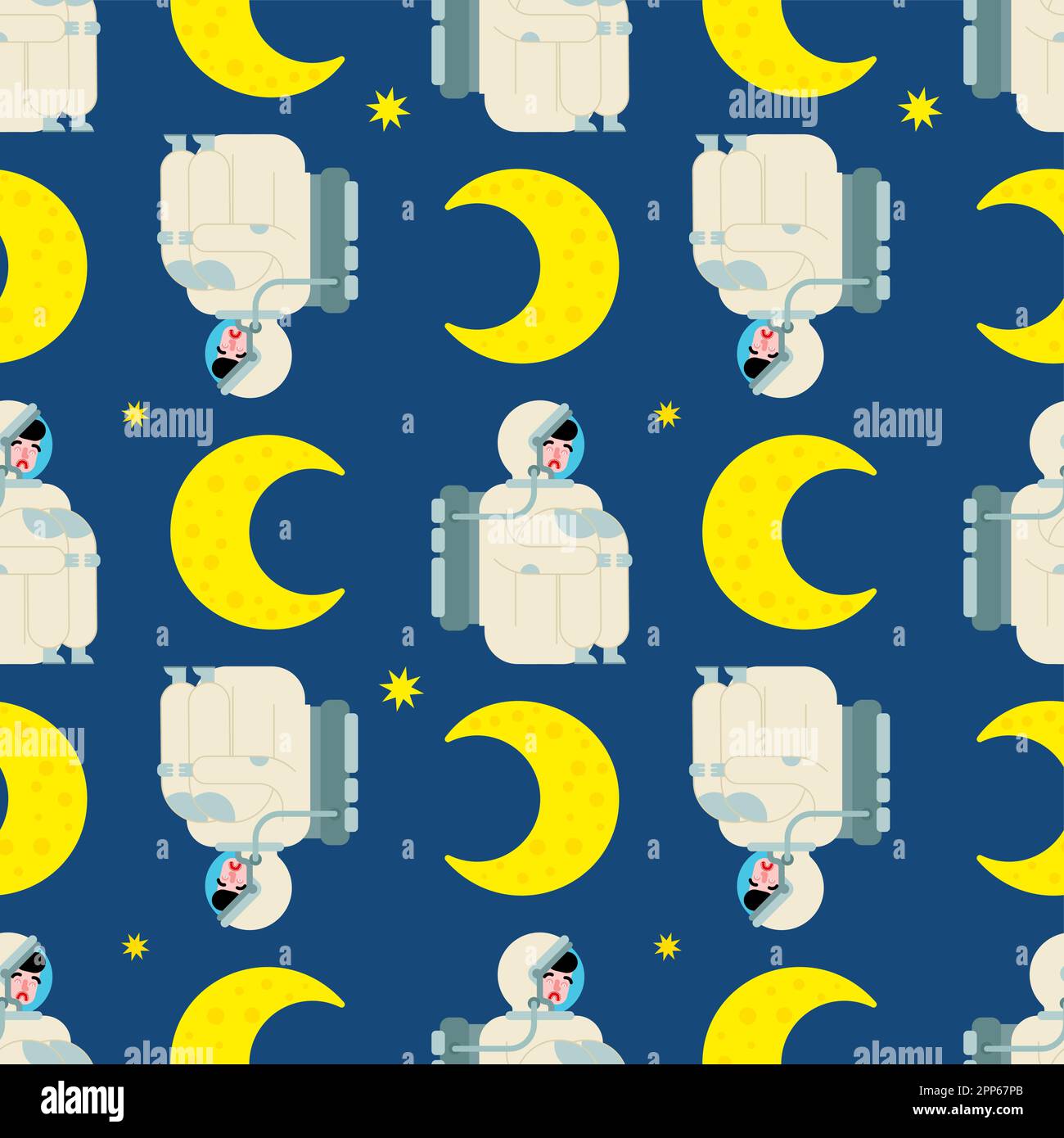 Sad lonely astronaut pattern seamless. Concept of universal loneliness ...