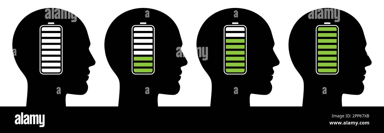 Human power condition levels, concept vector icons set Stock Vector ...