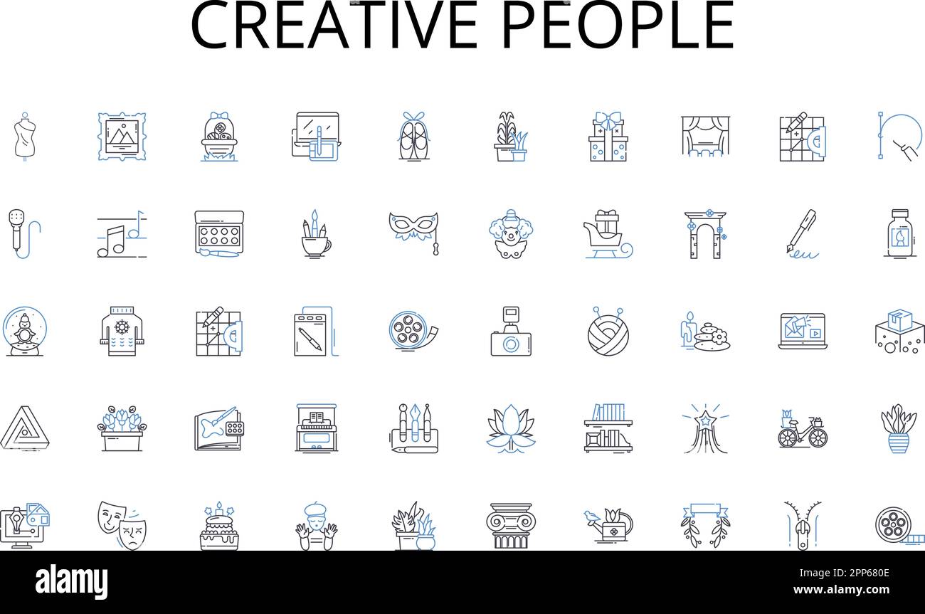 Creative people line icons collection. Visionary, Accountability ...