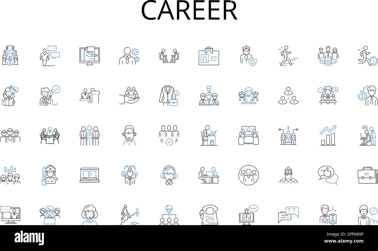 Career Line Icons Collection Partnership Teamwork Alliance Unity Cohesion Synergy