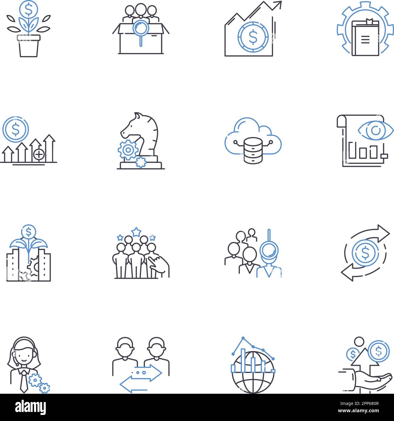 Work satisfaction line icons collection. Fulfillment, Achievement ...