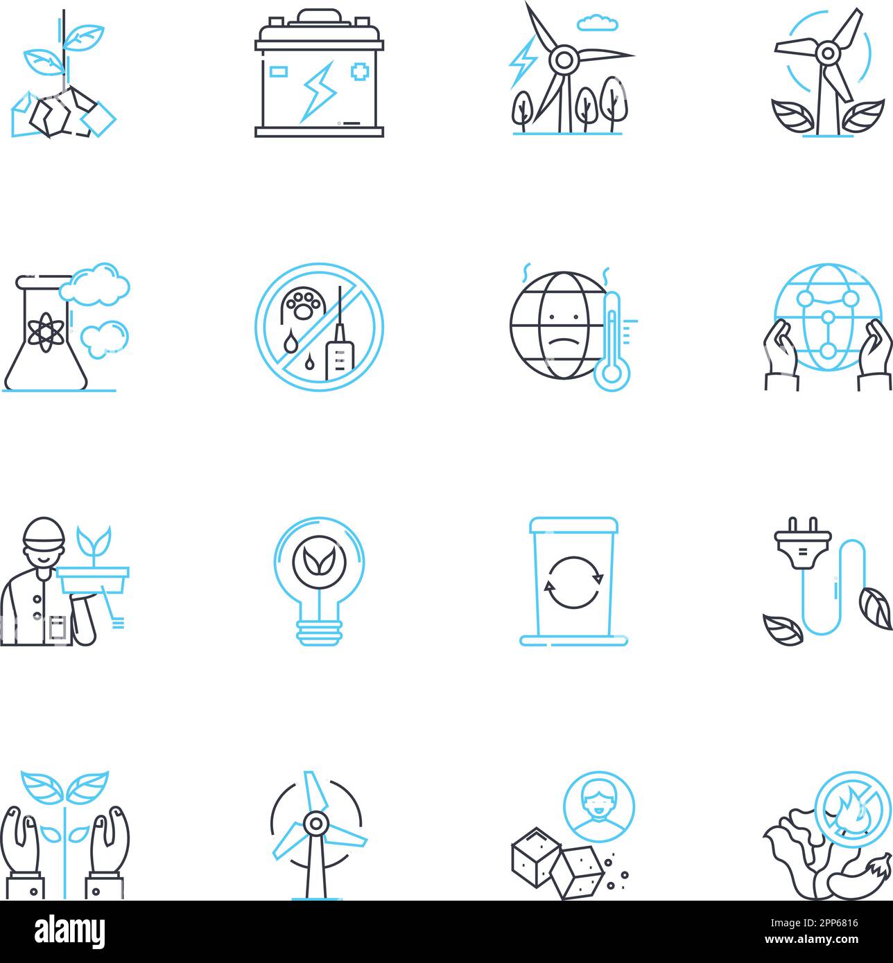 Green living linear icons set. Sustainability, Eco-friendly, Renewable ...