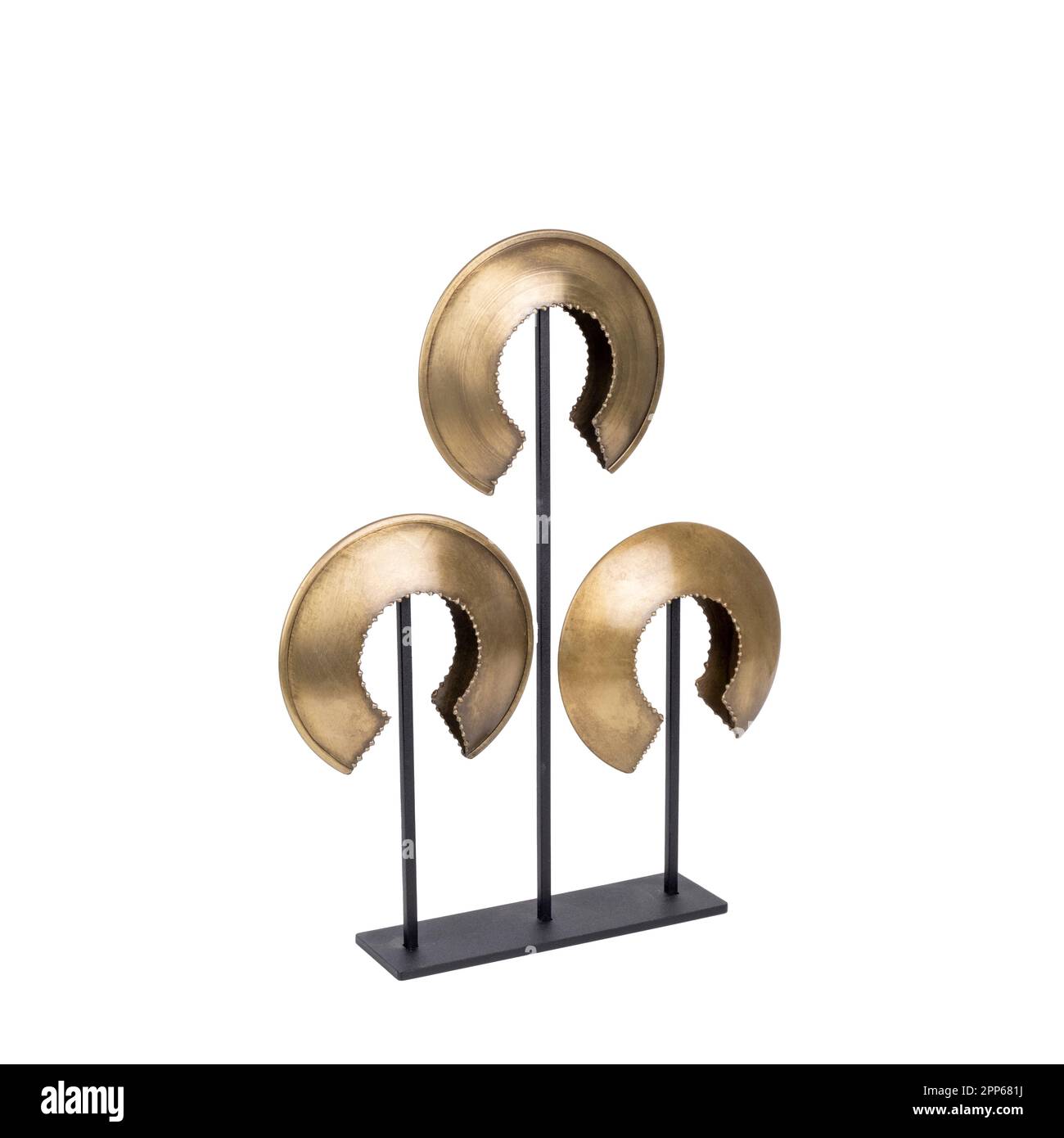 luxury decorative gold plated metal object isolated on white Stock ...