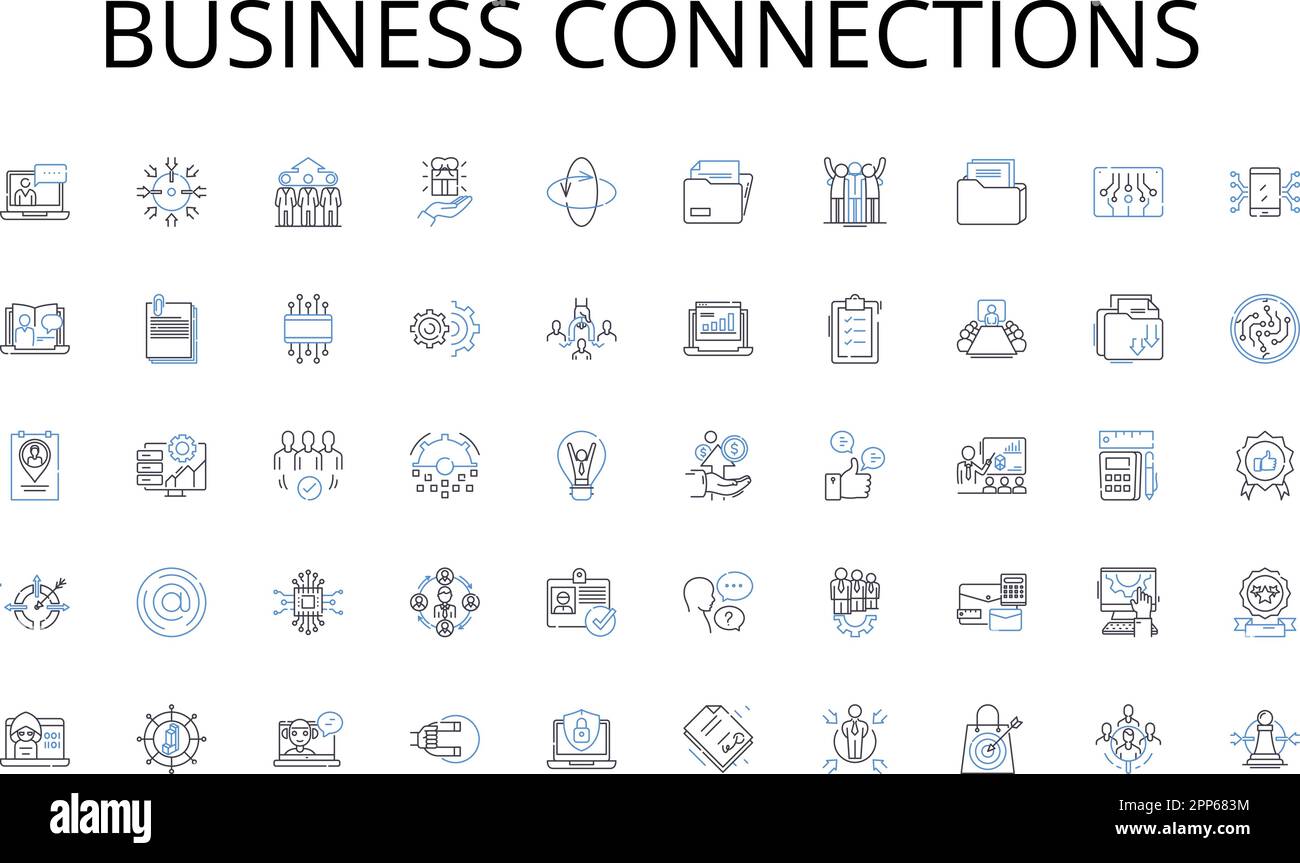Business connections line icons collection. Portable, Sleek, Efficient ...