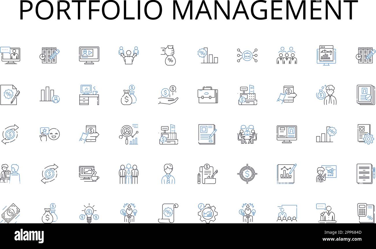 portfolio management line icons collection. Colorful, Minimalist ...