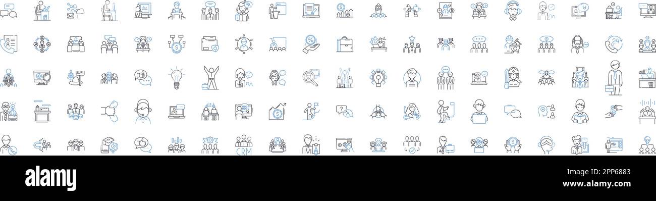 Business profession line icons collection. Entrepreneurship, Nerking ...