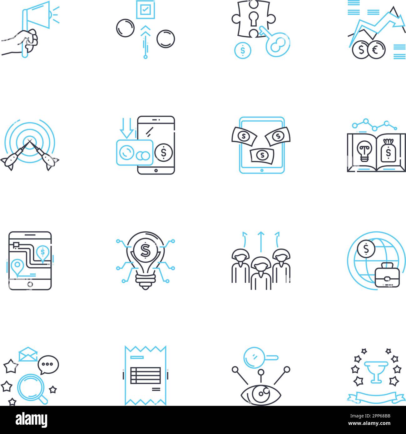 Capital enterprise linear icons set. Investment, Entrepreneurship ...