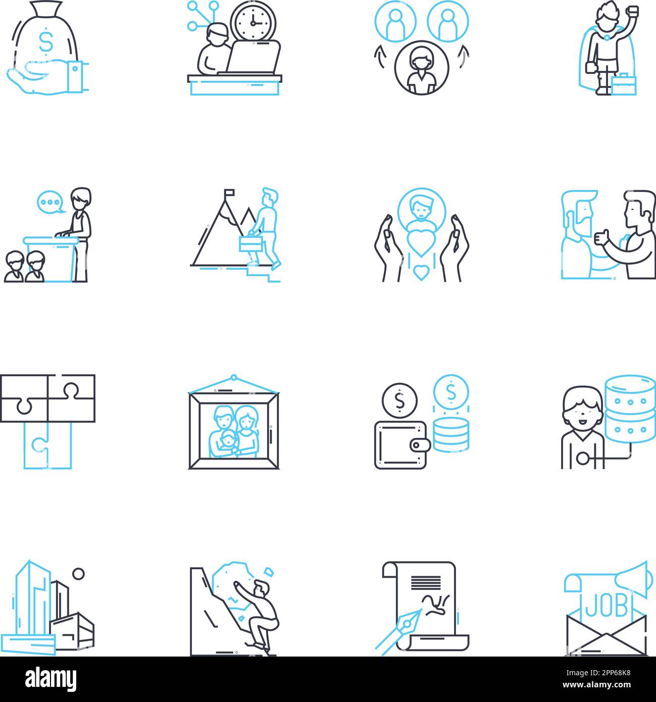 Team Dynamics Linear Icons Set Collaboration Communication Cohesion Synergy Unity Trust