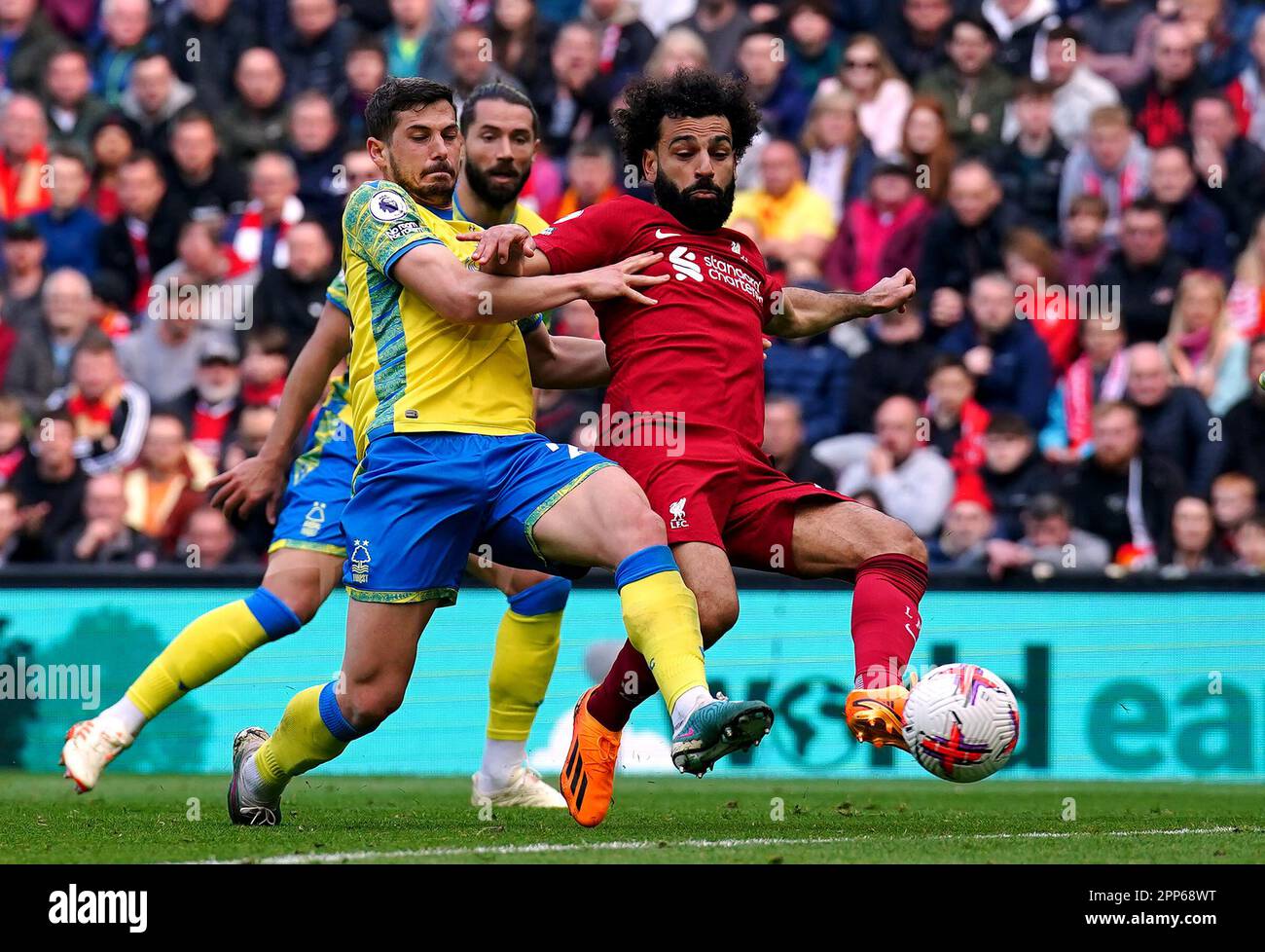 Liverpools Mohamed Salah Scoring His Sides Third Goal During The