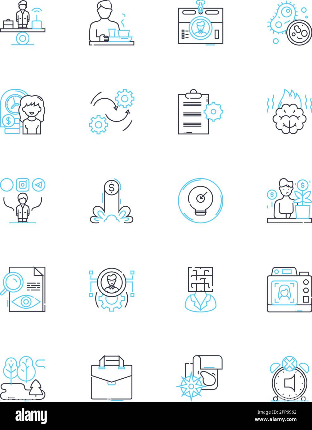 Advising linear icons set. Guiding, Coaching, Counseling, Suggesting ...