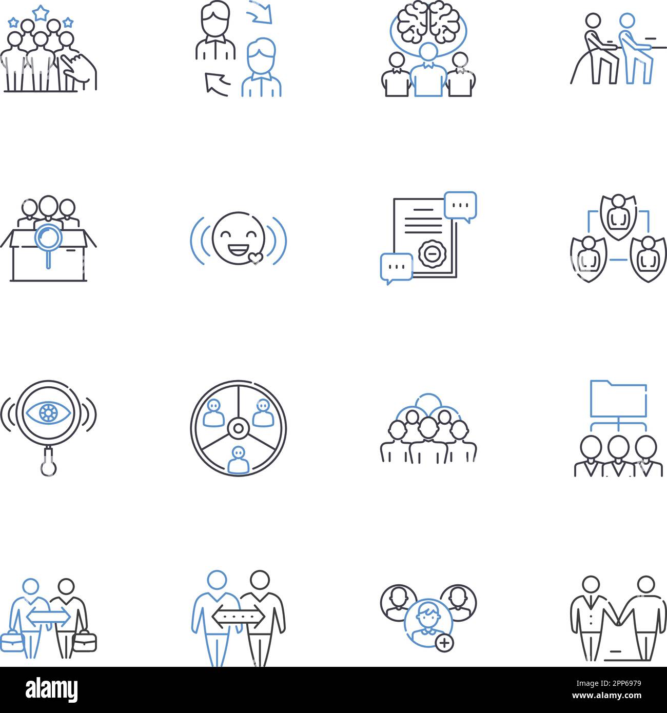 Talent management outline icons collection. Development, Recruitment ...
