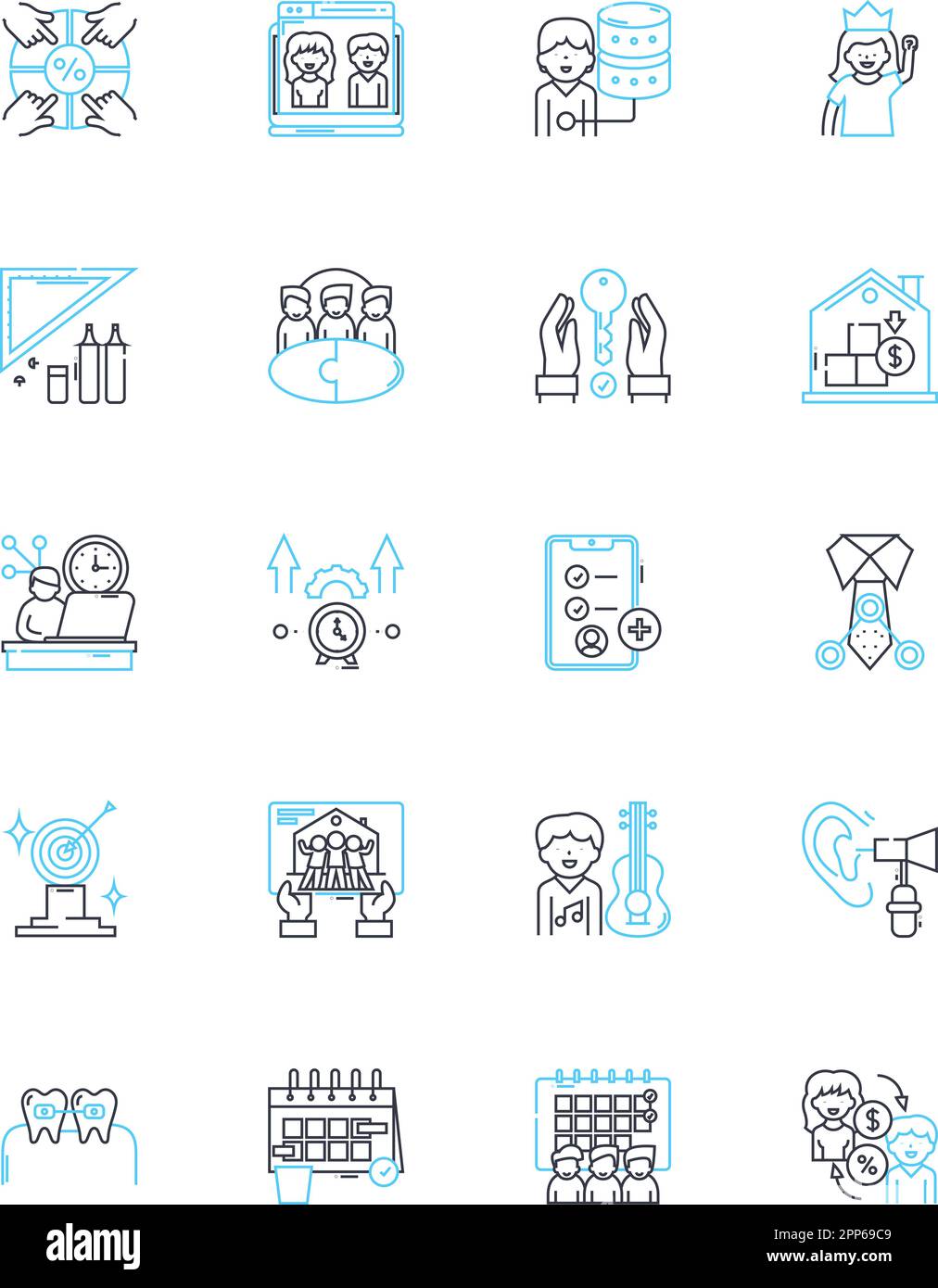 Workplace Safety linear icons set. Compliance, Hazards, Risk ...