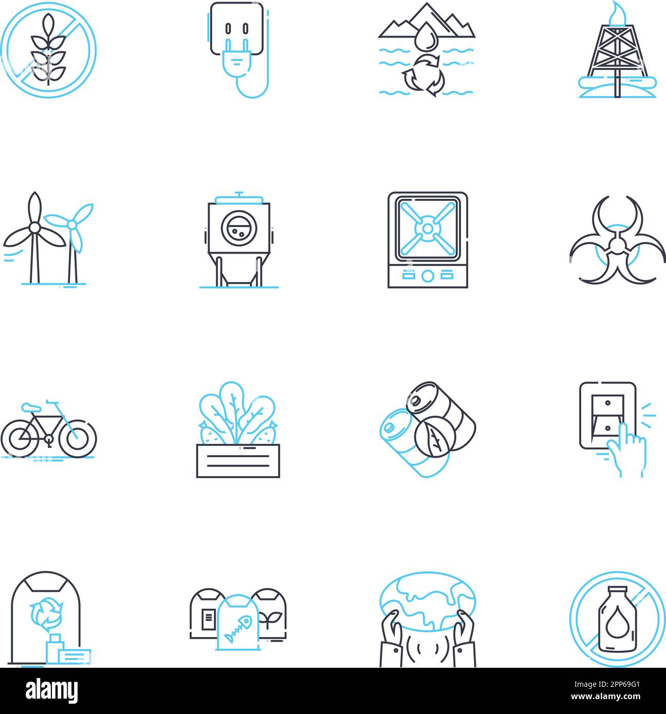 Solar power linear icons set. Photovoltaic, Panel, Energy, Electricity ...