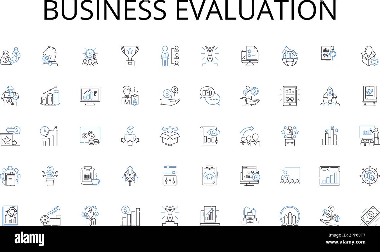 Business evaluation line icons collection. Innovation, Creativity ...