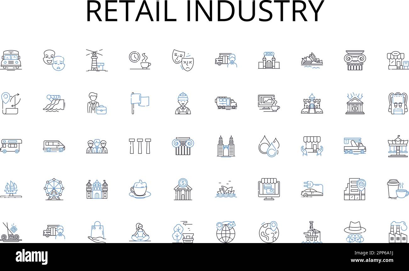 Retail industry line icons collection. Futuristic, Urban, Modern ...