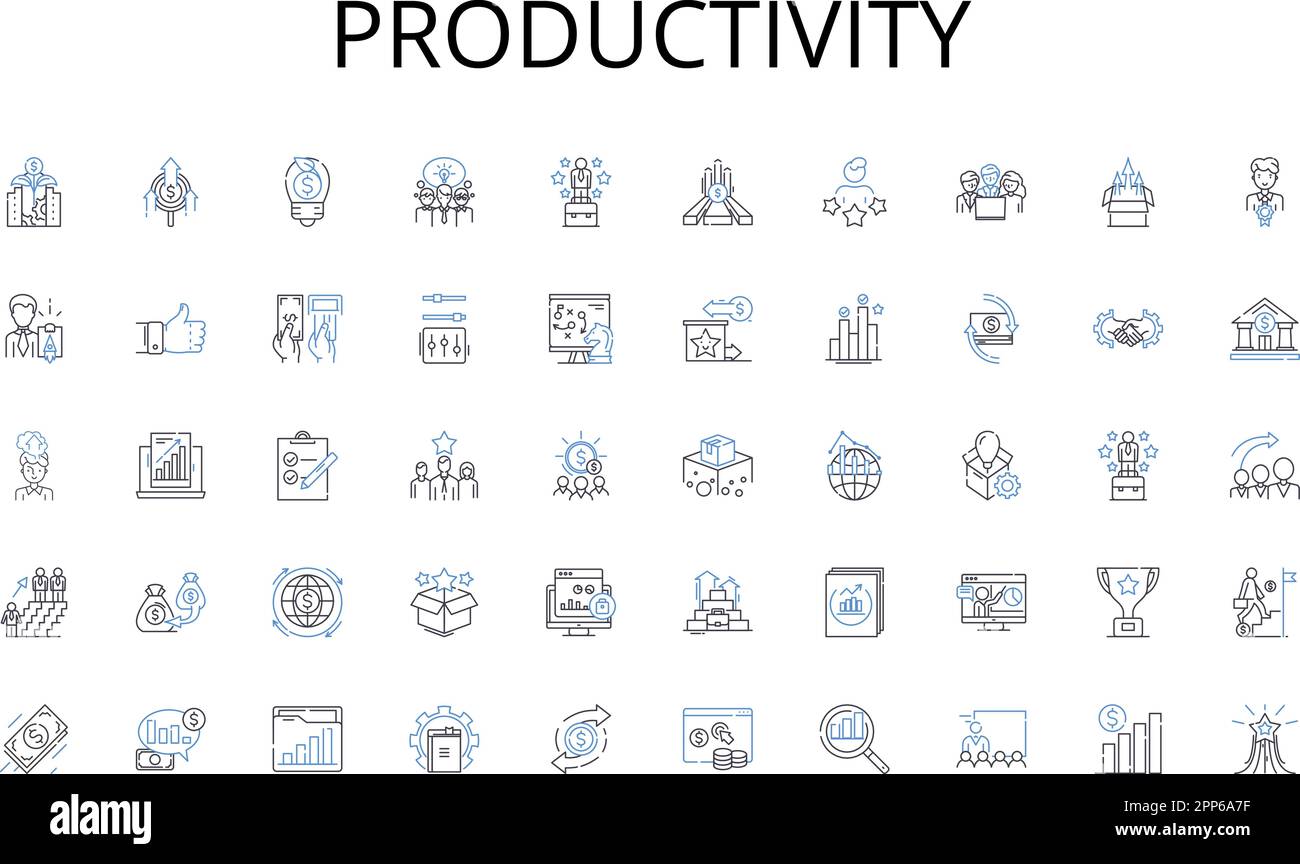 Productivity line icons collection. Social, Mobile, Video, Podcast ...