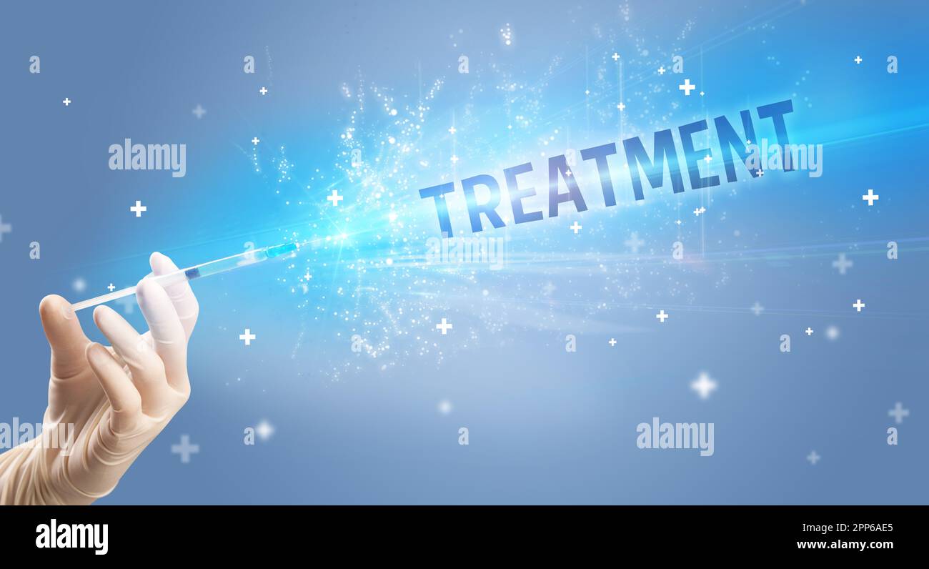 Syringe, medical injection in hand Stock Photo - Alamy