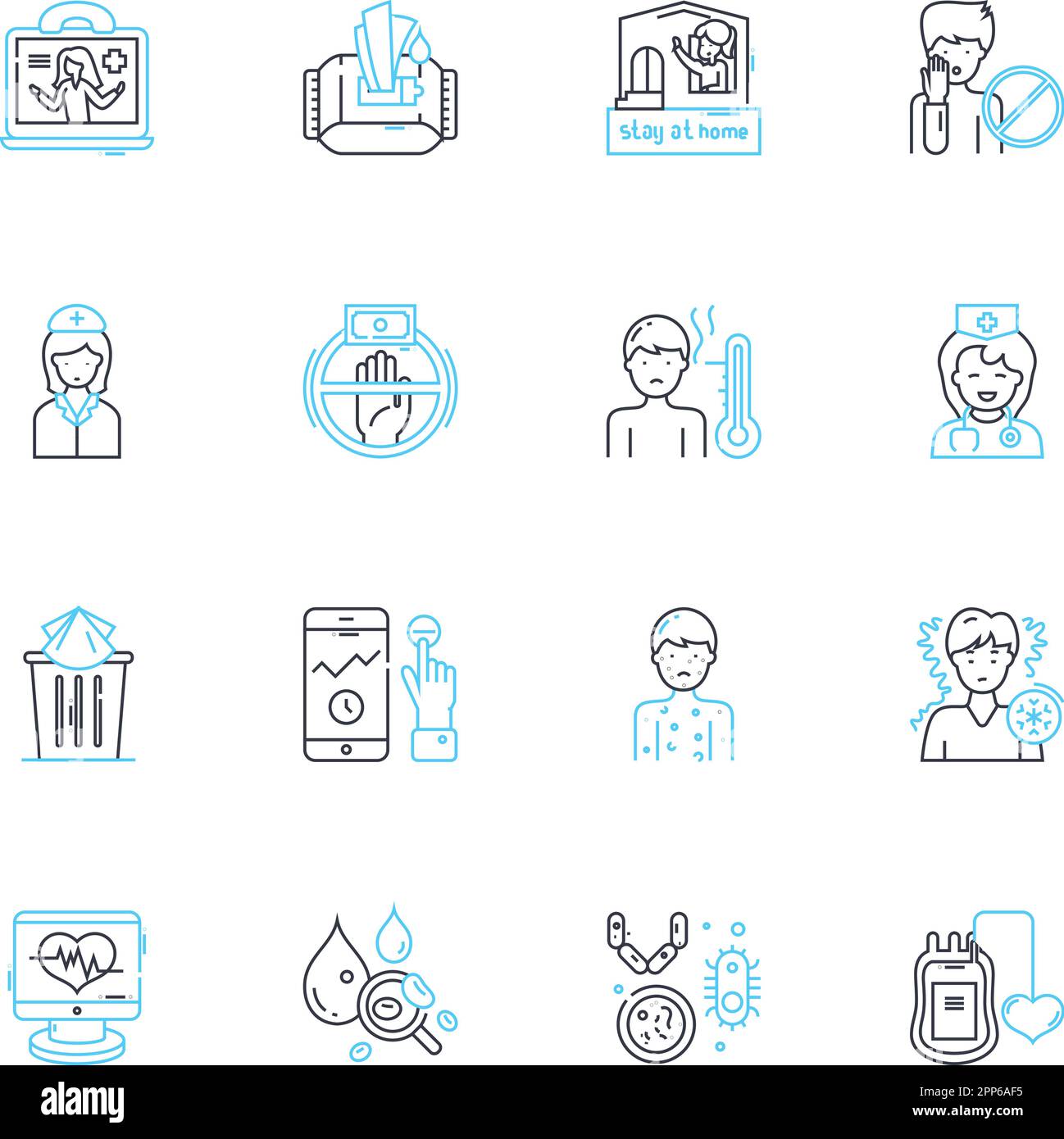 Internet-based wellness linear icons set. Digital, Health, Wellness ...