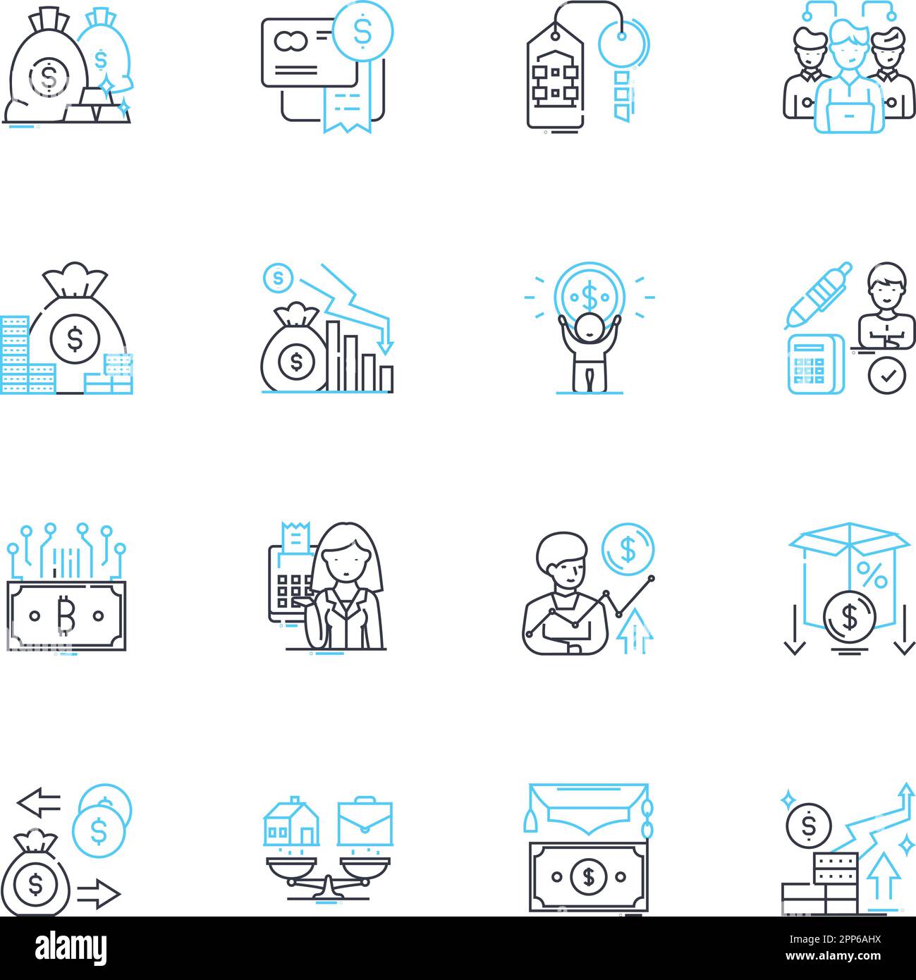Risk assessment linear icons set. Probability, Consequence, Hazard ...