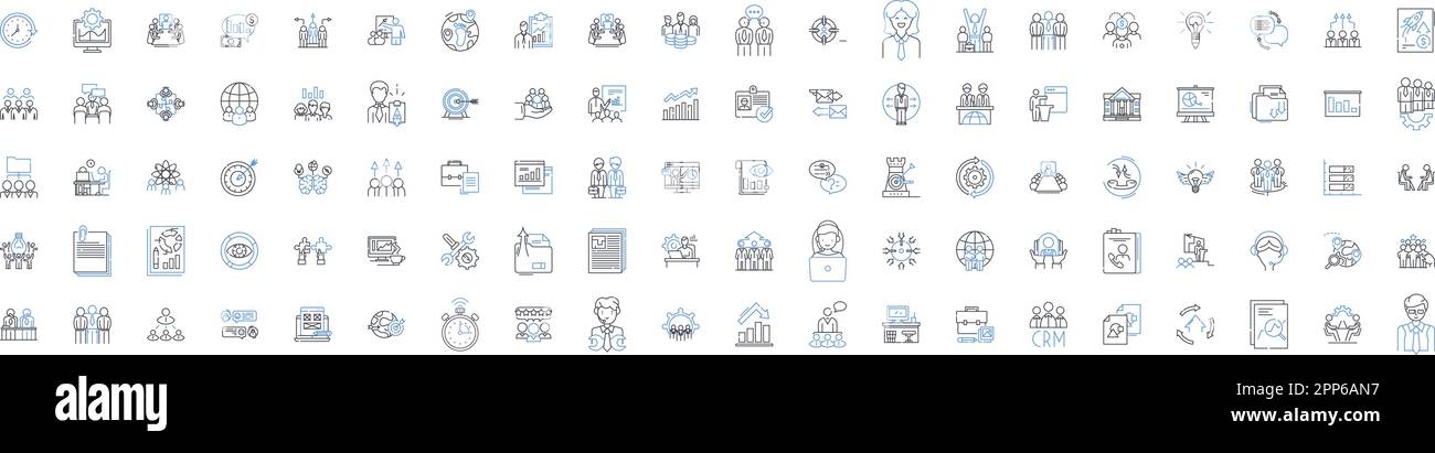 Business collaboration line icons collection. Partnership, Synergy ...