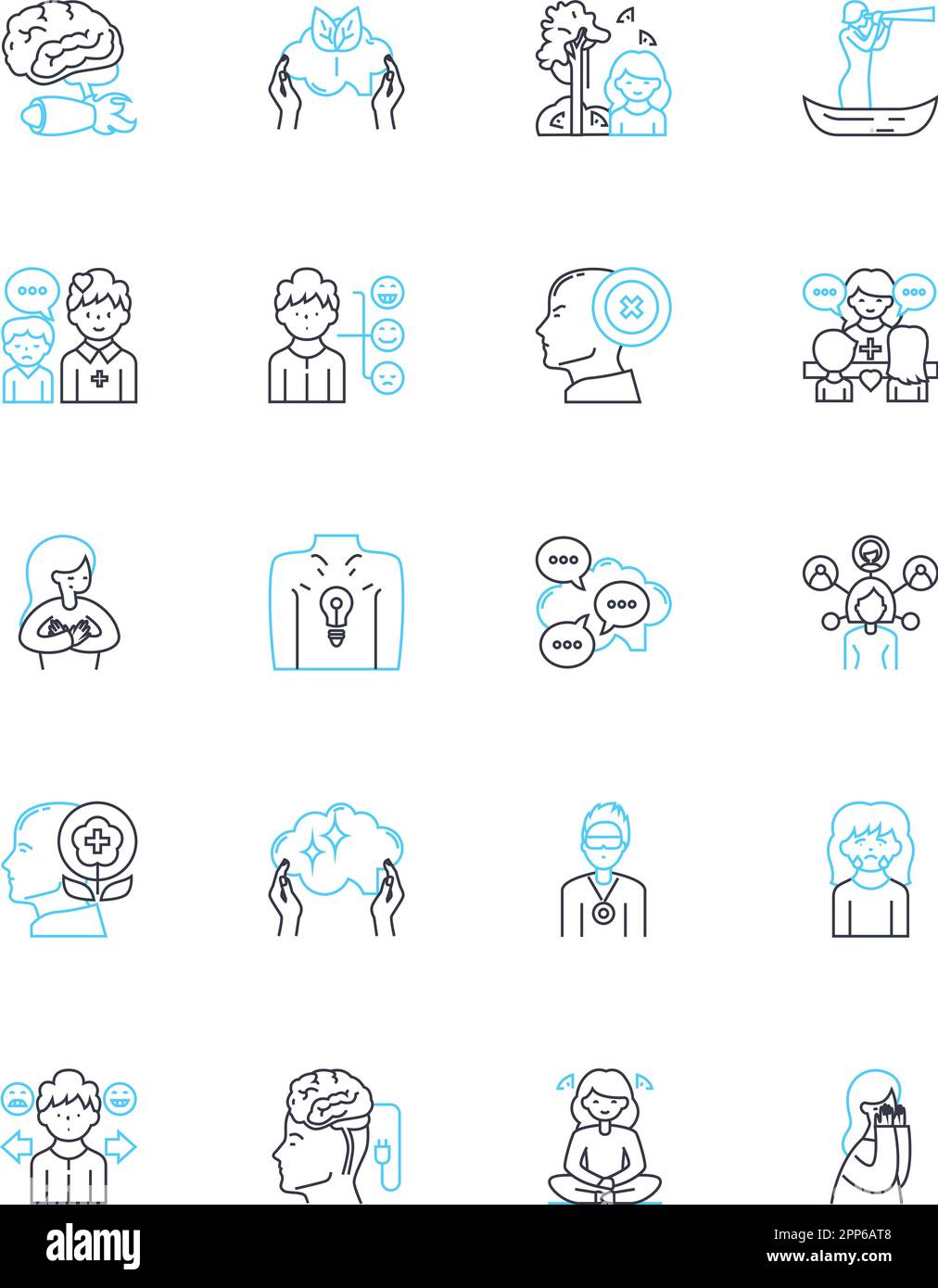 Cognitive soundness linear icons set. Clarity, Focus, Precision ...