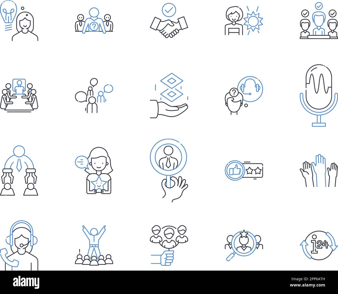 Communication and negotiation line icons collection. Dialogue, Persuasion, Clarity, Compromise ...