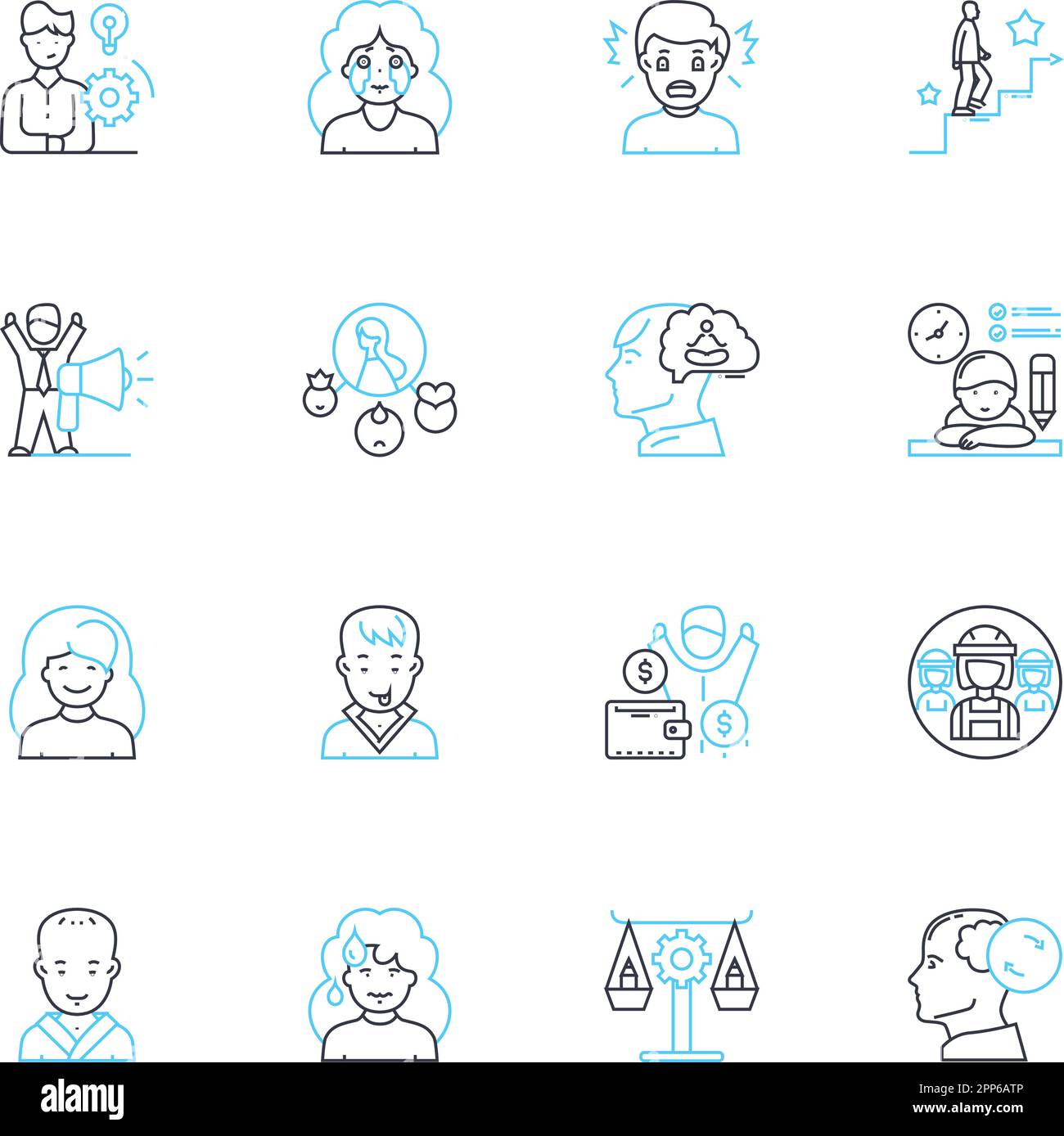 Effective Communication Linear Icons Set Clarity Listening Empathy Expressiveness