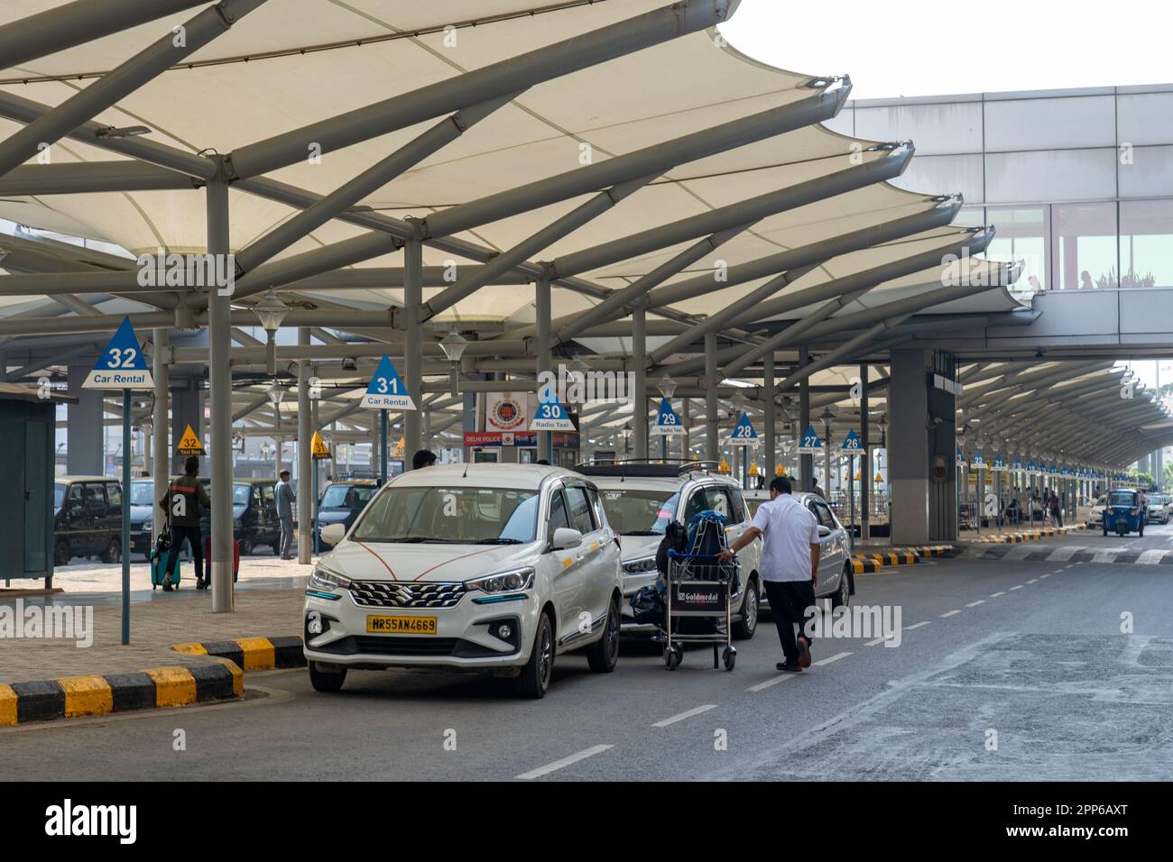 Taxi Stand at Indira Gandhi International Airport in Delhi, India Stock ...