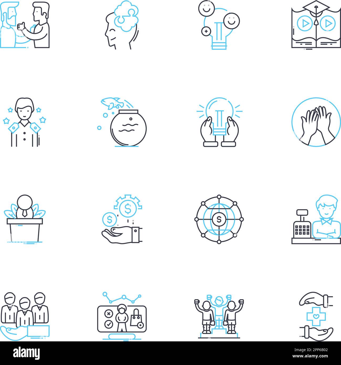 Professional drive linear icons set. Ambition, Motivation, Perseverance ...