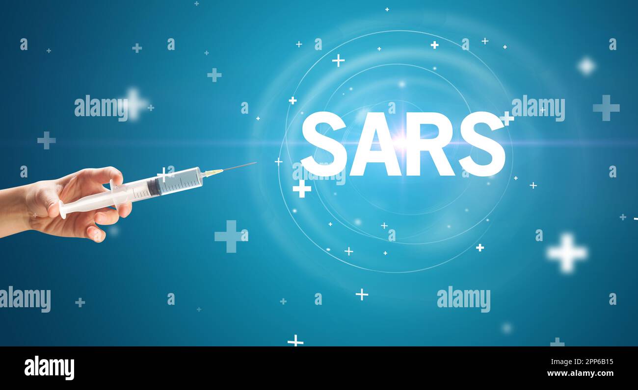 Syringe needle with virus vaccine Stock Photo - Alamy