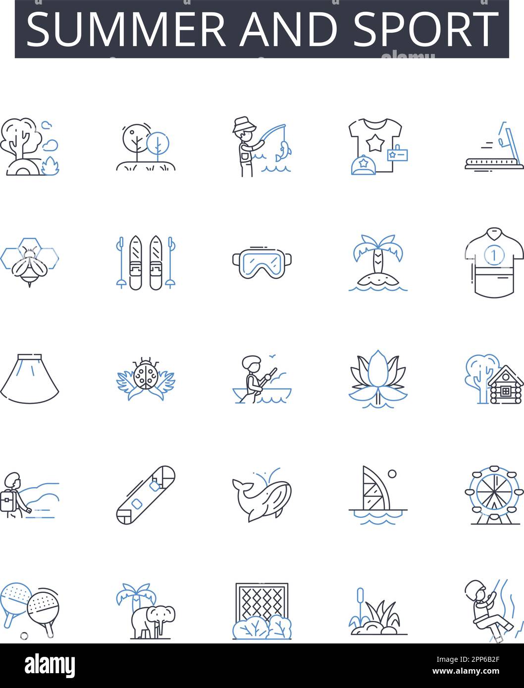 Summer and sport line icons collection. Welding, Machining, Assembly ...