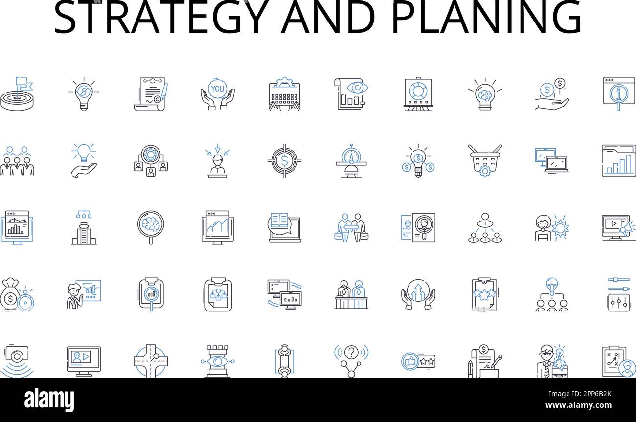 Strategy and planing line icons collection. Independence, Liberty ...
