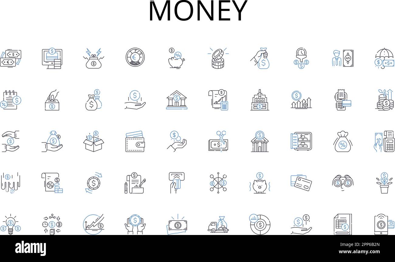 Money line icons collection. Strategy, Planning, Vision, Goals ...