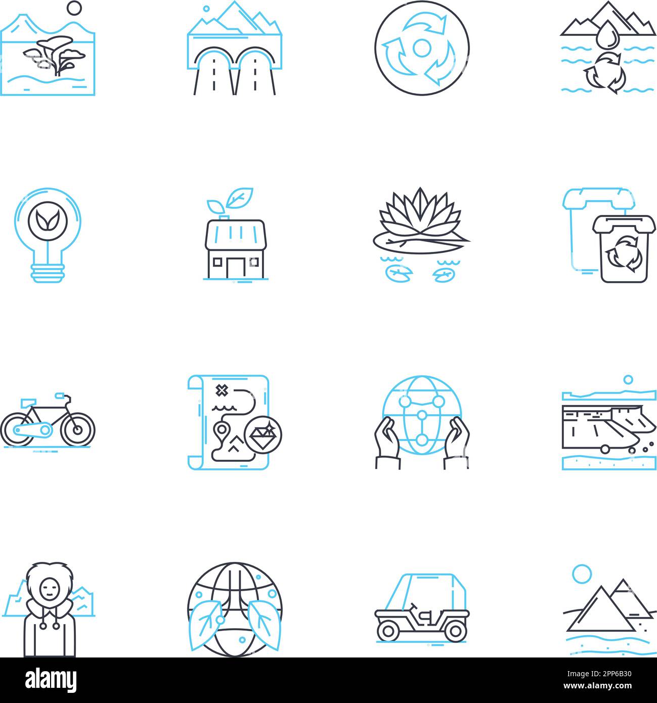 Recyclable linear icons set. Sustainable, Eco-friendly, Green, Reusable ...