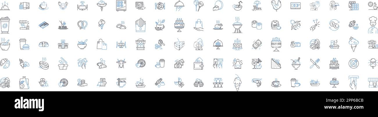 Sweet Shop line icons collection. Candy, Confectiry, Desserts ...