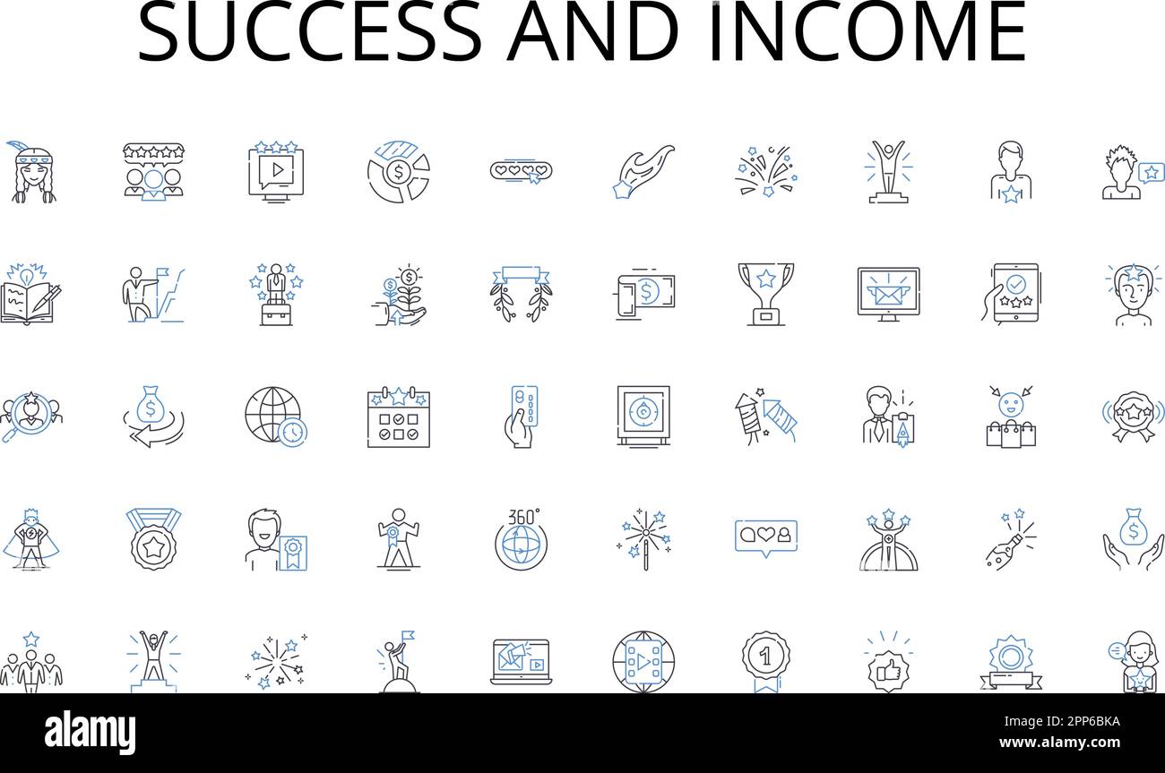 Success and income line icons collection. Wallet, NFC, Contactless ...