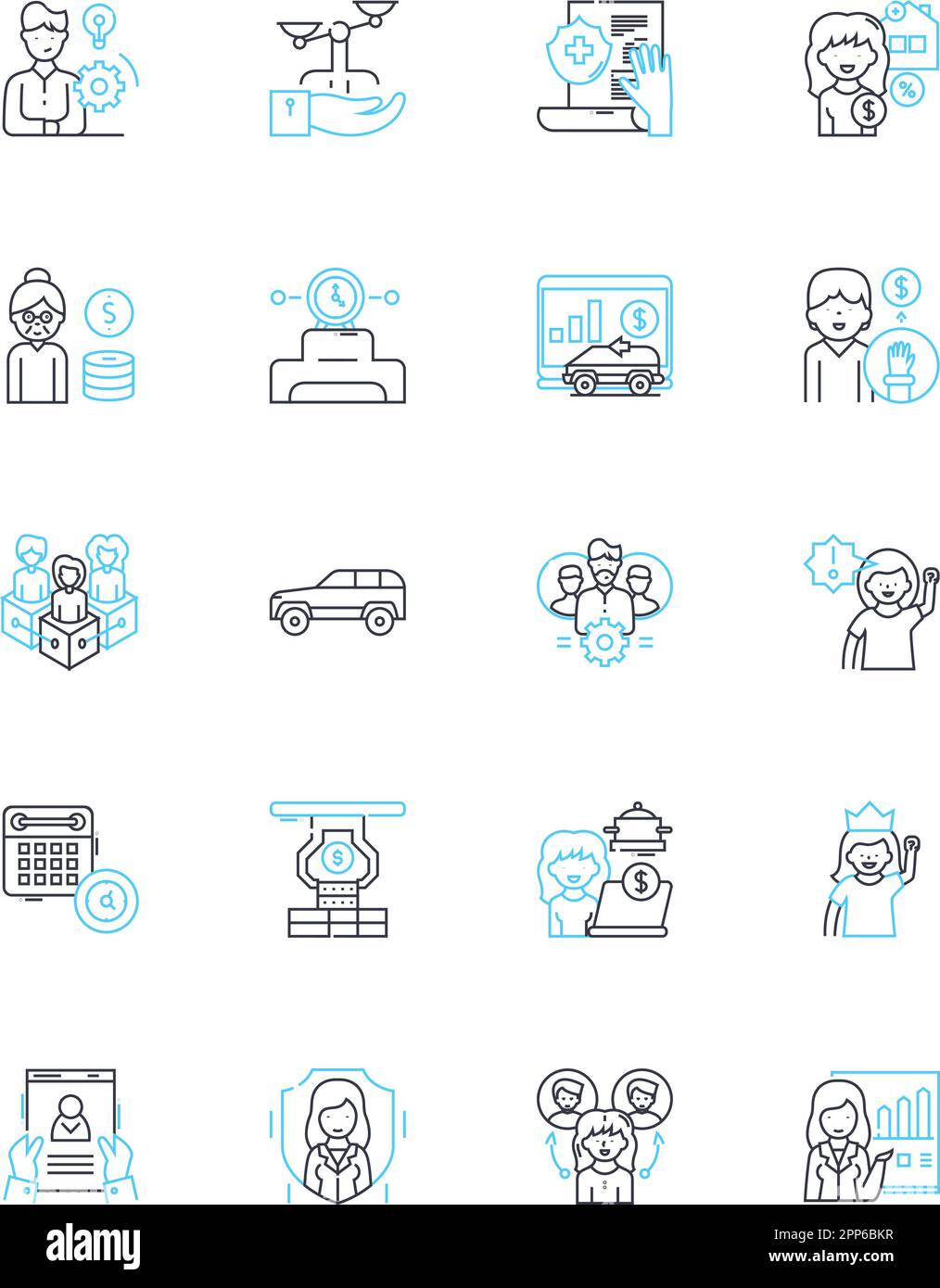 Personnel management linear icons set. Recruitment, Training, Employee ...