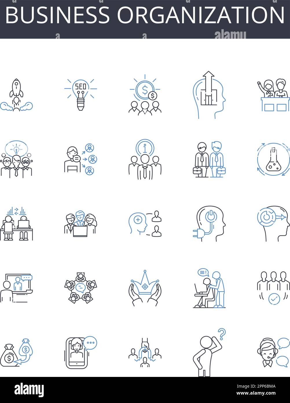 Business organization line icons collection. Company entity, Corporate ...