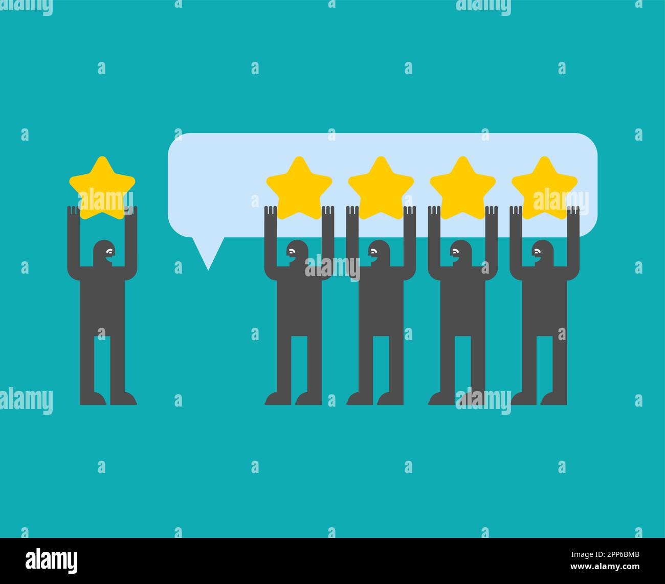People hold stars for rating. Concept review and rating Stock Vector ...