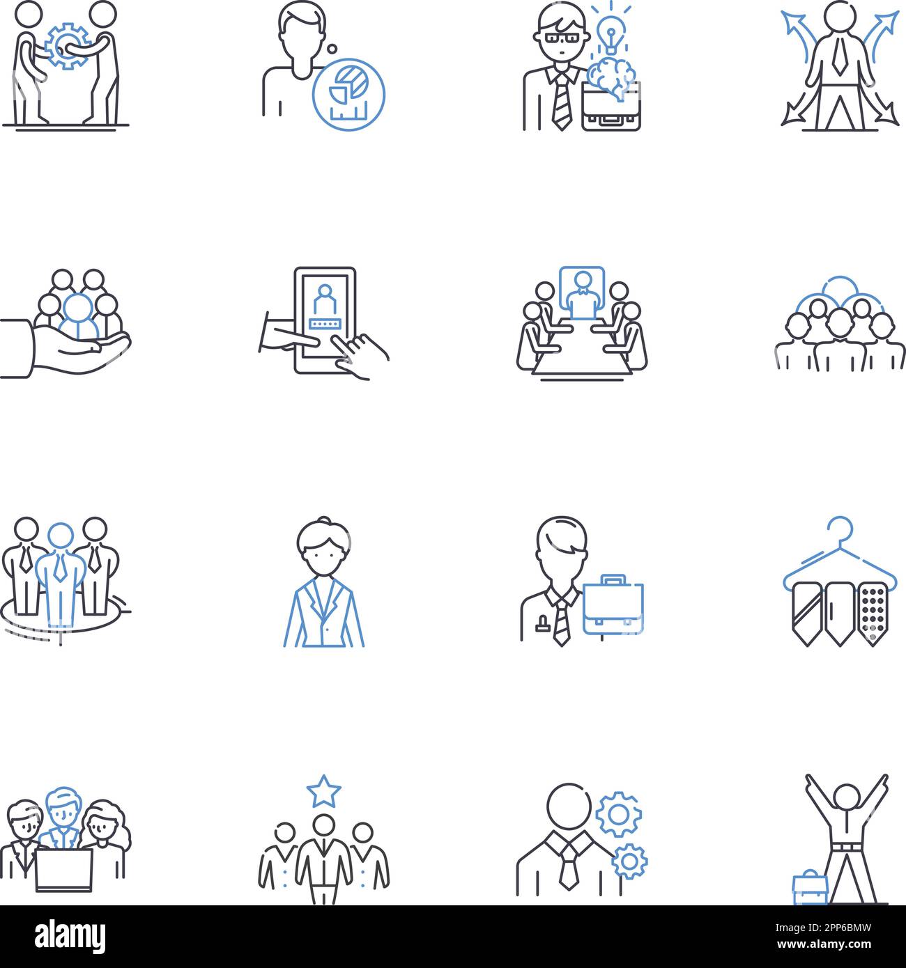 Sales Force Line Icons Collection Proactive Versatile Agile