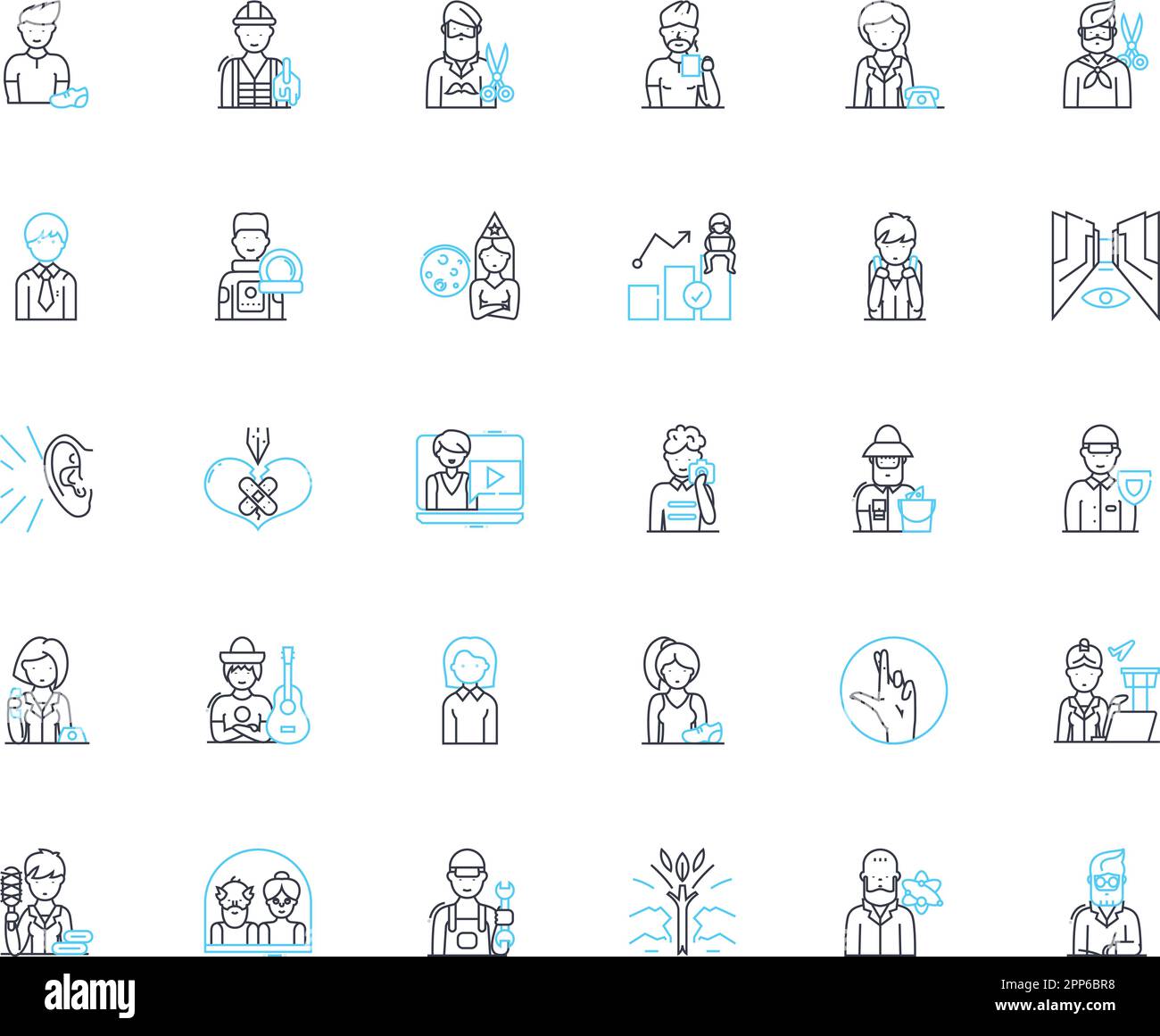 Housekeeper linear icons set. Cleanliness, Tidiness, Maintenance ...