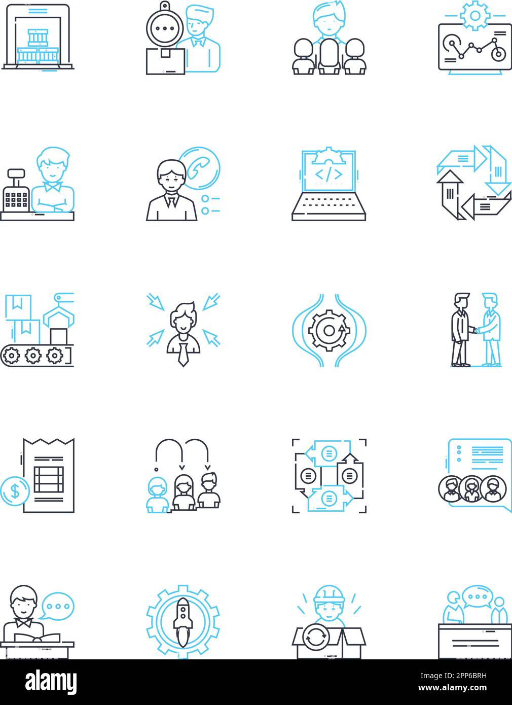 Oversight linear icons set. Supervision, Monitoring, Control ...