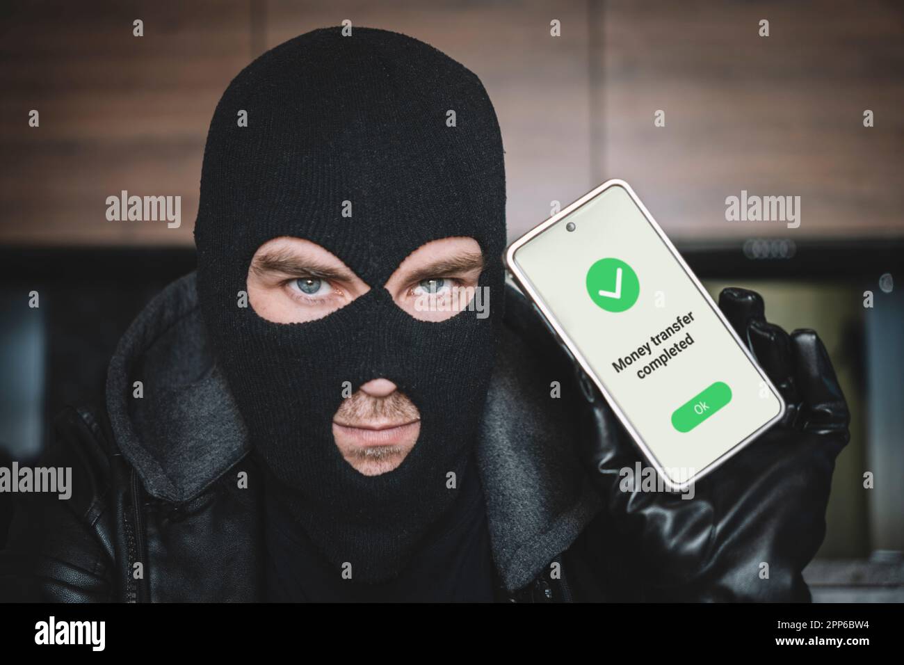 Mobile banking hack cyber security concept. Hacker and criminal login ...