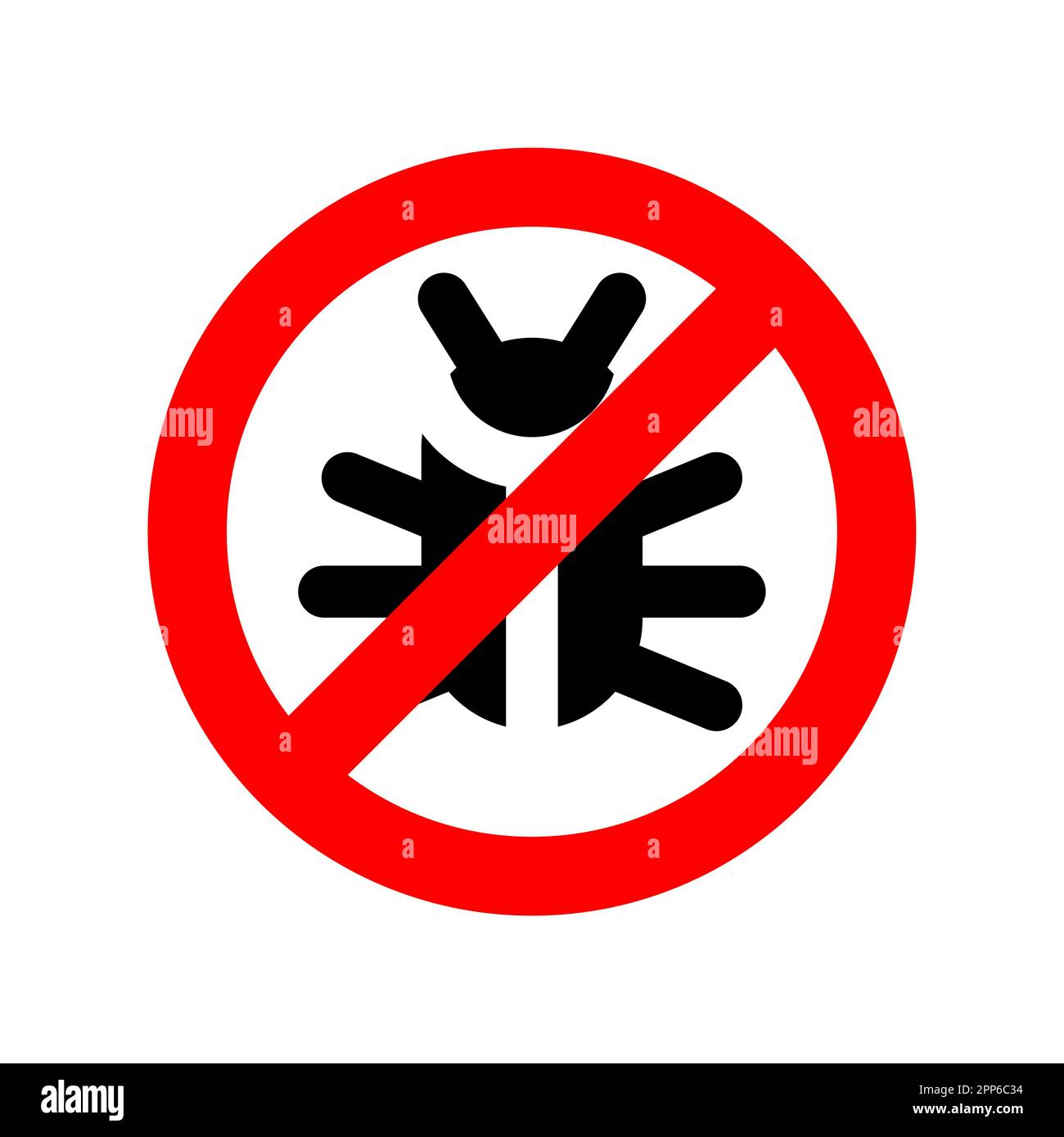 Stop Beetle sign. Red Prohibition sign. Ban Bug symbol Stock Vector ...